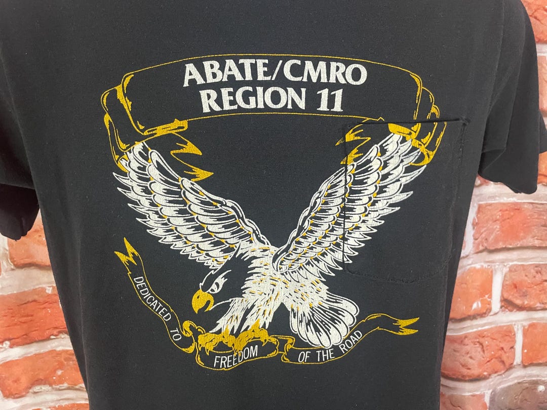 Vintage 1980s ABATE/CMRO Eagle Pocket T Shirt Fits M/S Biker Motorcycle ...