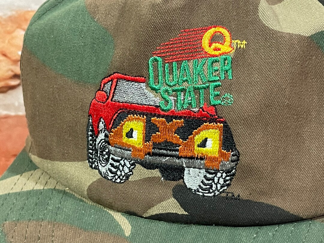 Vintage 90s Quaker State 4x4 Camo Trucker Snapback Hat - Grunge Suv ...