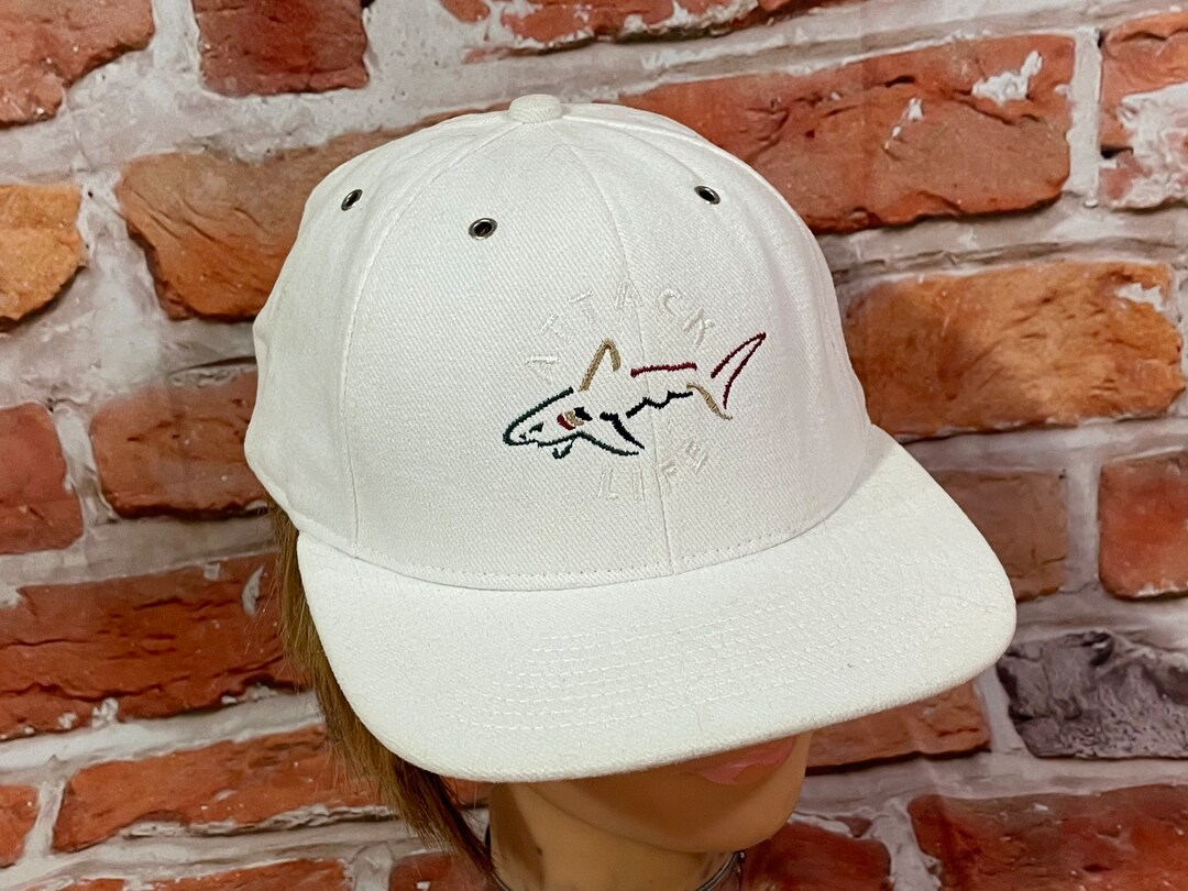 Vintage Greg Norman Shark Attack Life White Strapback Hat 90s - Etsy