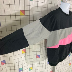 Vintage 80s 90s Neon Pink Colorblock Sharon Country Club Windbreaker ...