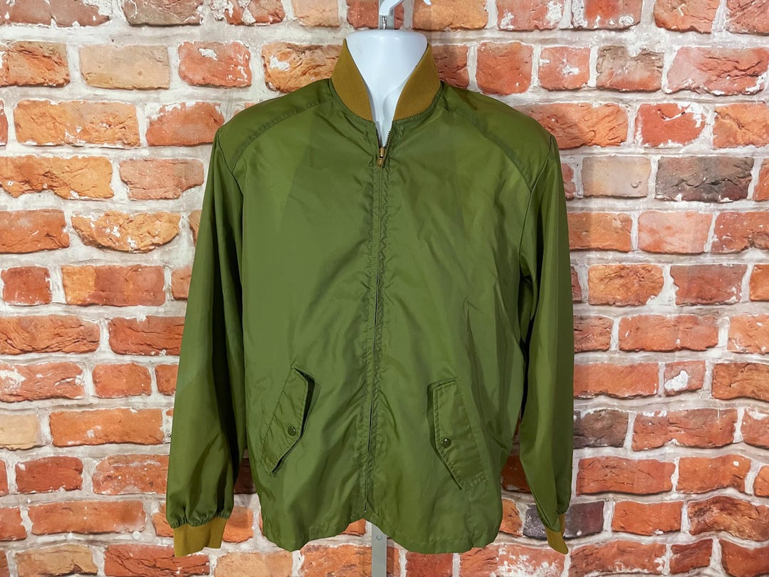Vintage 60s 70s Puke Green K Mart Windbreaker Jacket - Sz M - Punk Mod ...