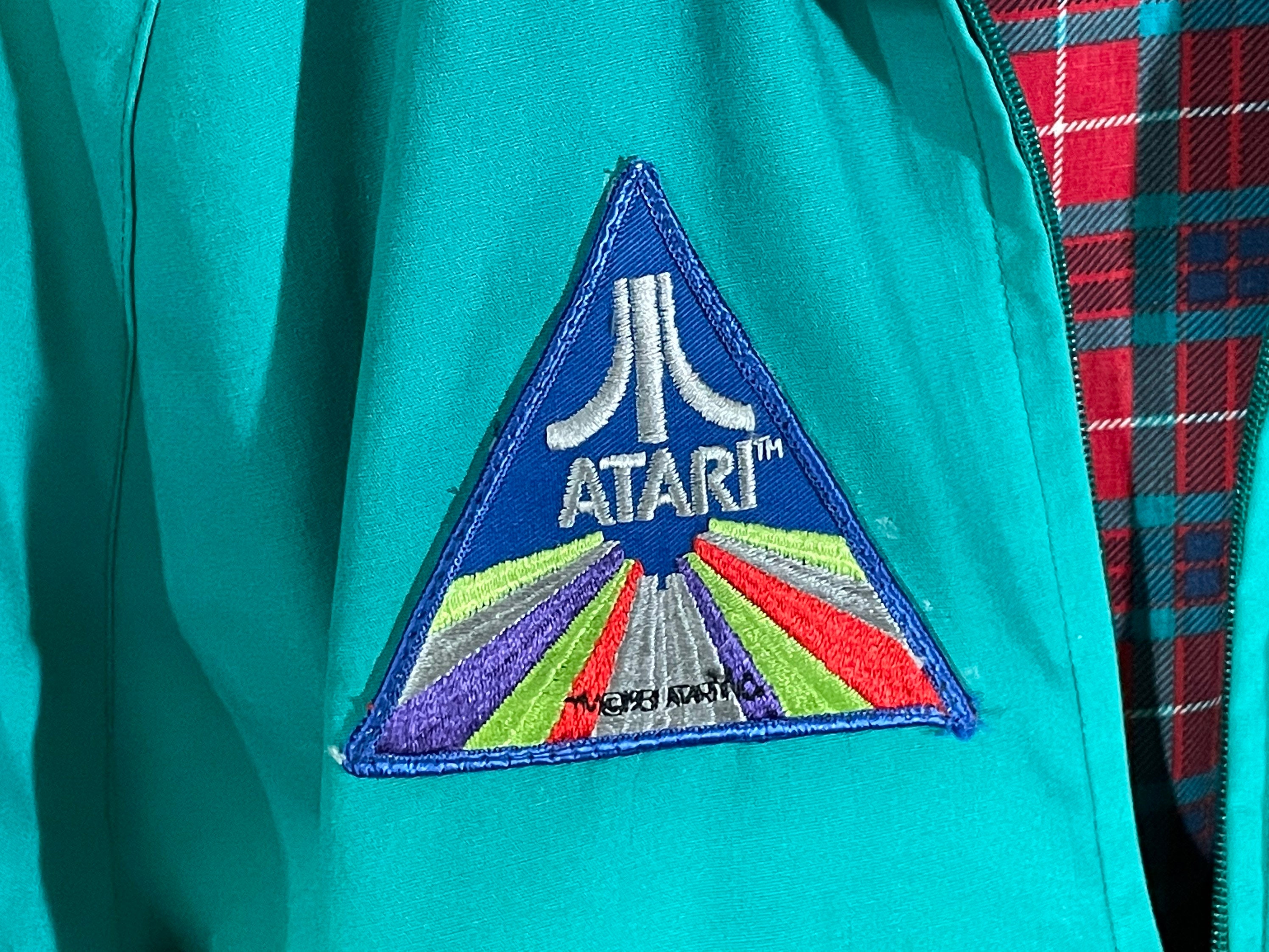 Vintage 80s Atari Teal Harrington Jacket Sz XL Video Game - Etsy