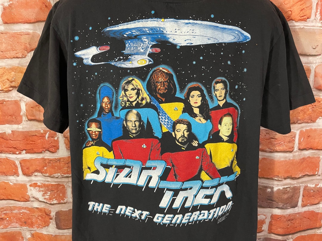 Vintage 1991 Star Trek the Next Generation Shirt Sz XL Picard Data ...