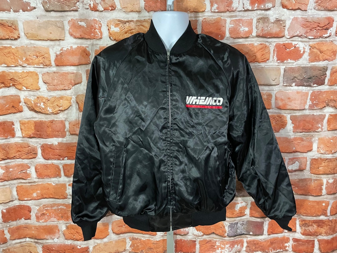 Vintage 80s WHEMCO Satin Bomber Jacket - Sz M - King Louie Lightweight ...