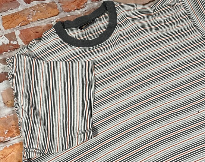 90s Striped Shirt - Fits XL/2XL - Skater Grunge Punk Emo Tee - Etsy