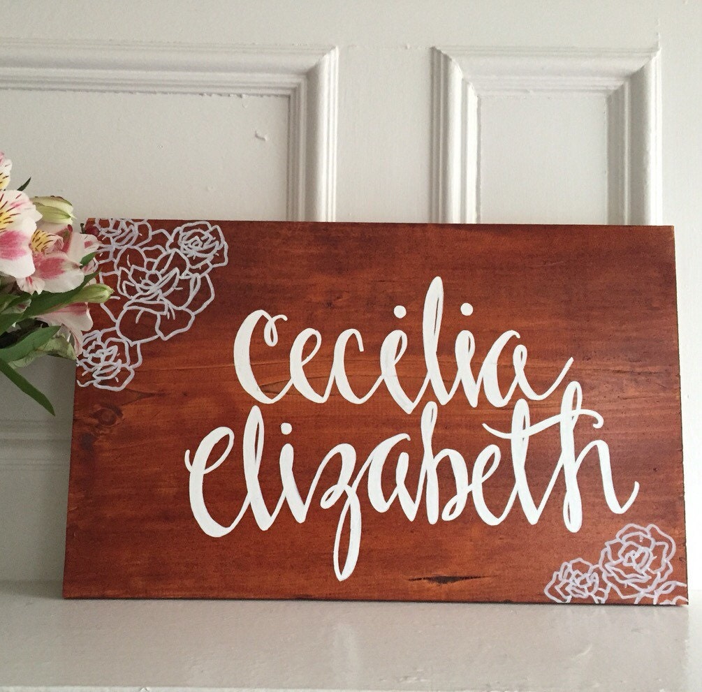 Hand Painted Sign Name Sign Wooden Sign - Etsy