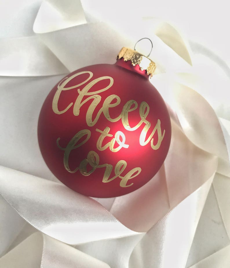 Custom Hand Lettered Ornament, Calligraphy Christmas Ornament, Ornament ...