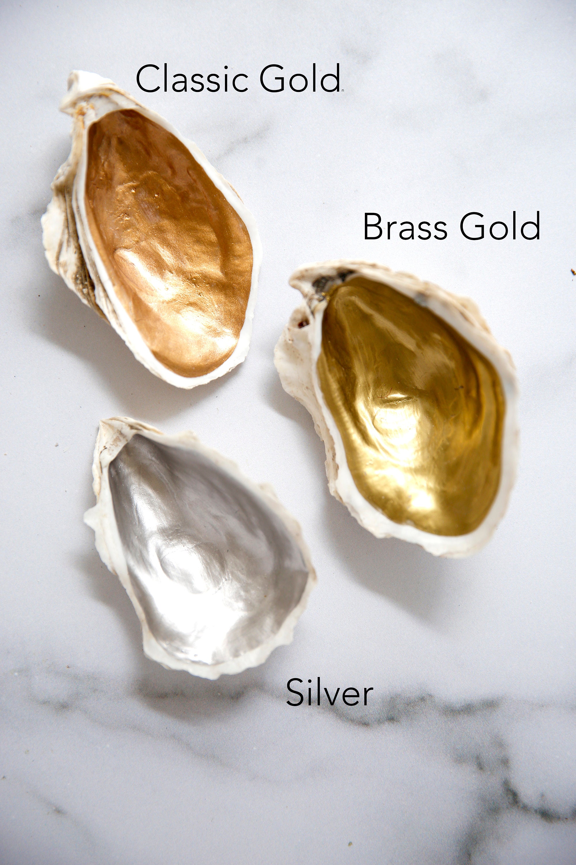 Brushed Gold Oyster Shell Escort Cards Gold Oyster Place - Etsy