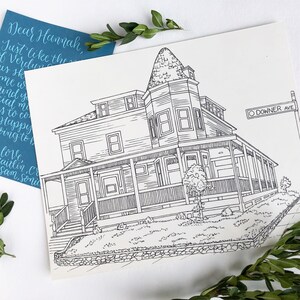 Custom House Portrait, Custom House Line Drawing, Home Line Drawing - Etsy