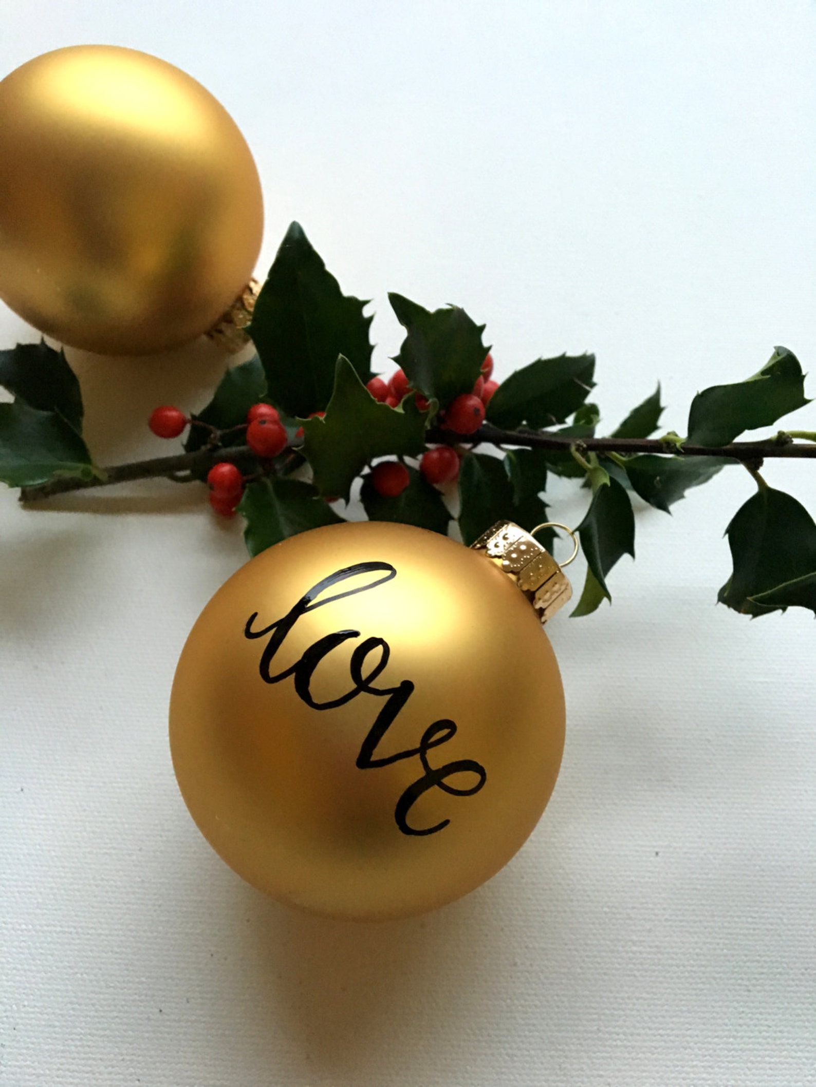 Custom Hand Lettered Ornament, Calligraphy Christmas Ornament, Ornament ...