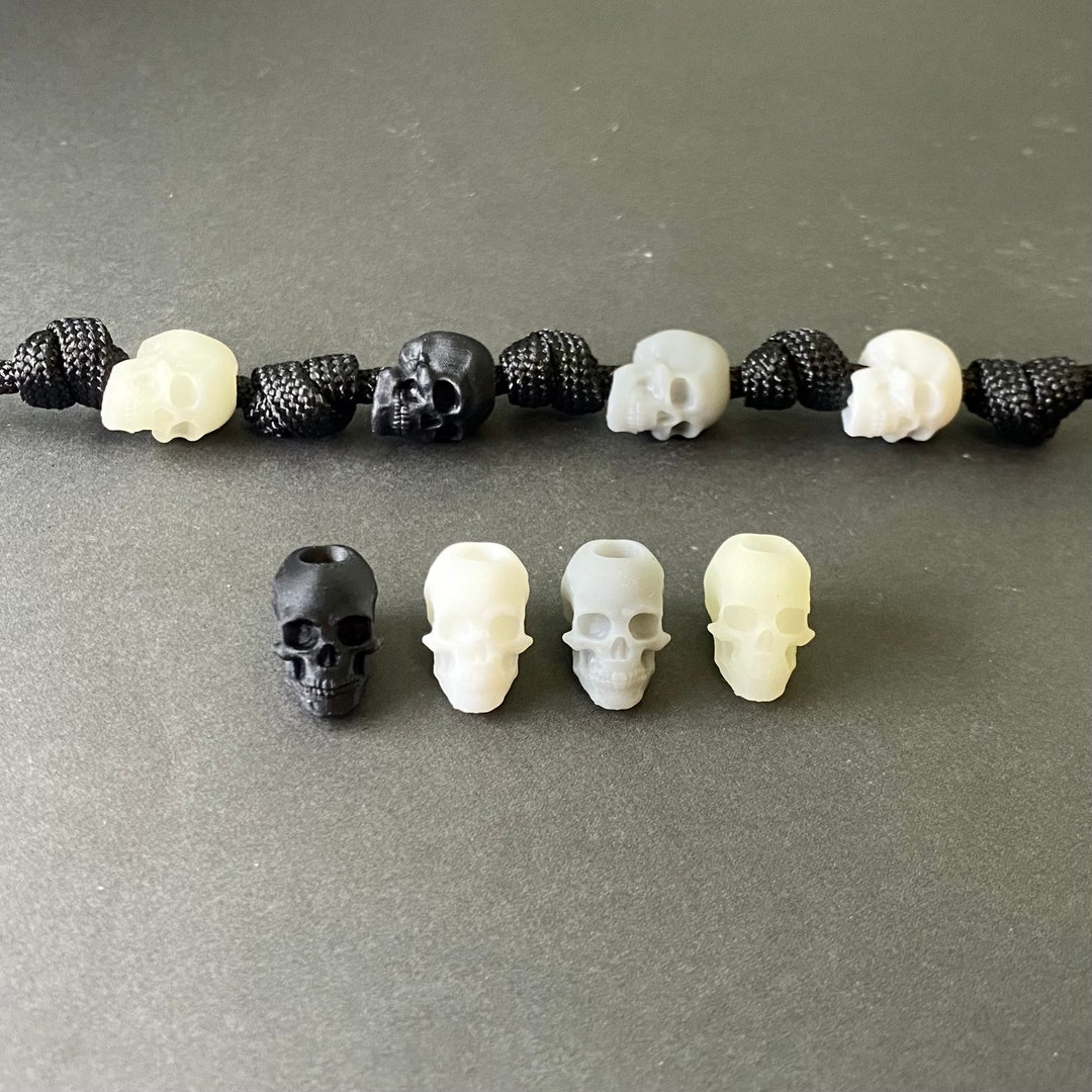 High Detail Durable Paracord Skull Beads Four Colors - Etsy