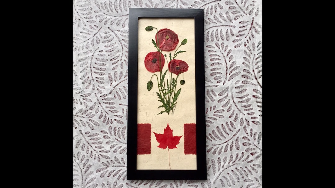 Flanders Poppy & Canadian Flag Framed Art: Remembrance Gift - Etsy