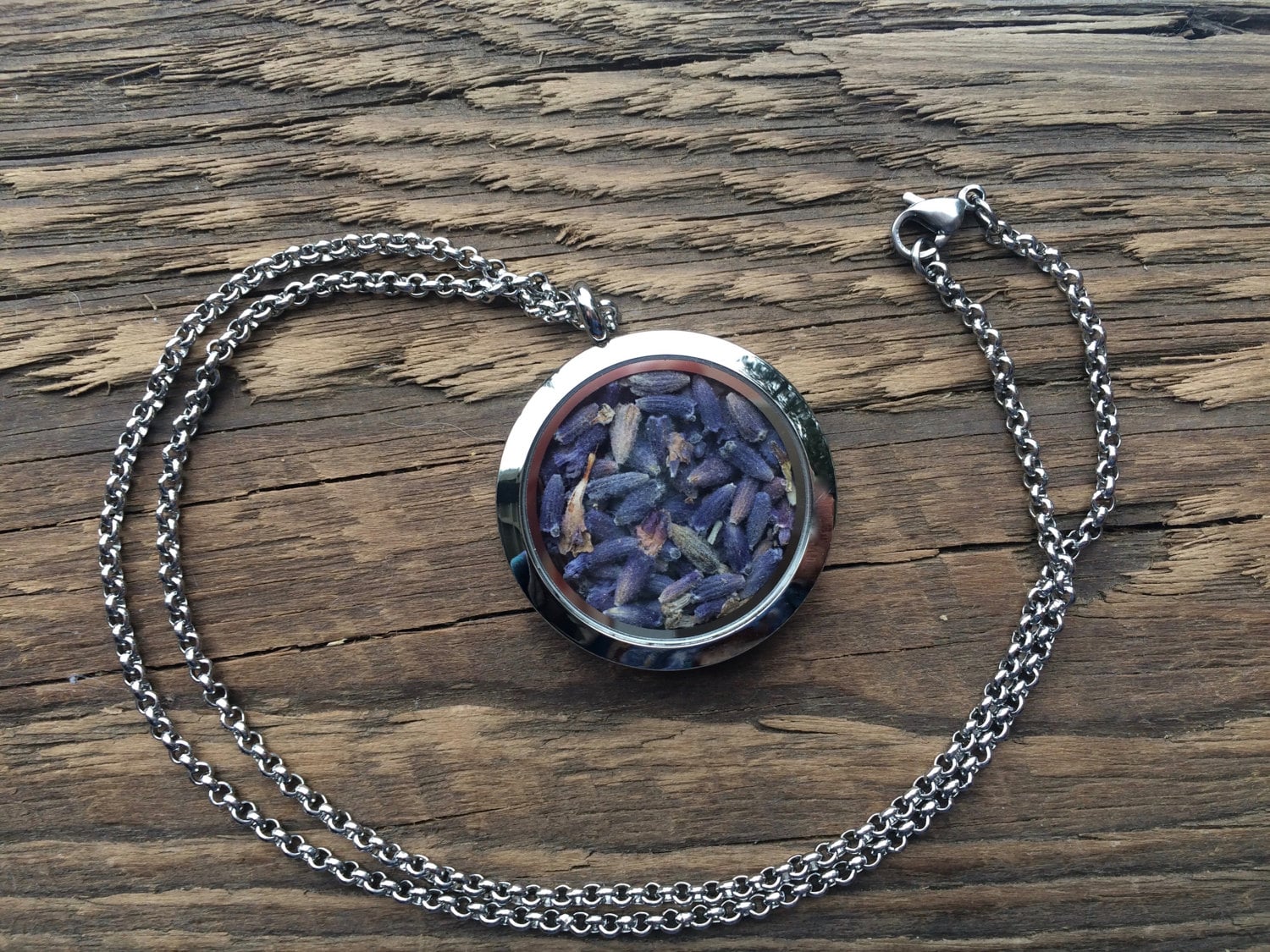 Real Lavender in See-through Stainless Steal Locket Pendant | Etsy