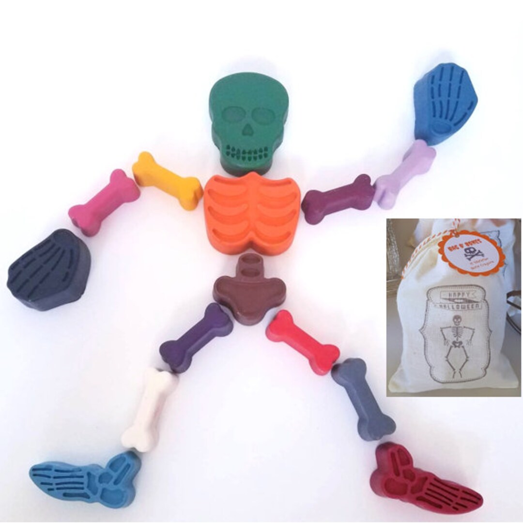 Halloween Skeleton Crayons - Bag O'bones - 15 Crayons - Etsy