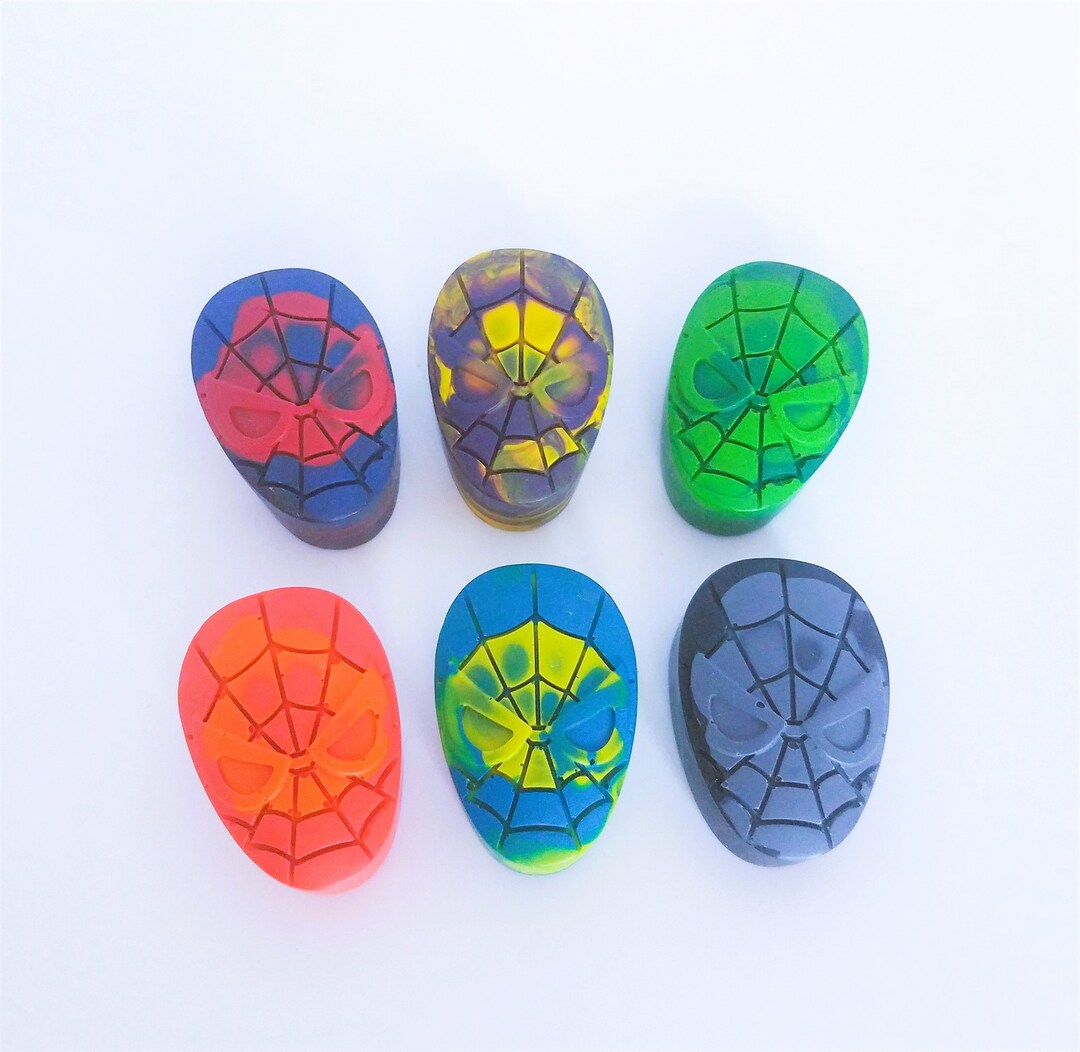 Spiderman Inspired Crayons - Set of 6 - Etsy