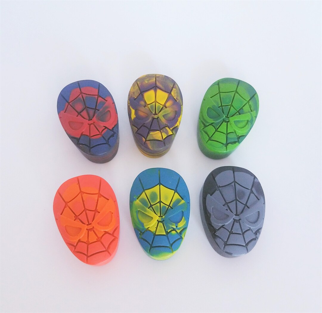Spiderman Inspired Crayons Set of 6 - Etsy