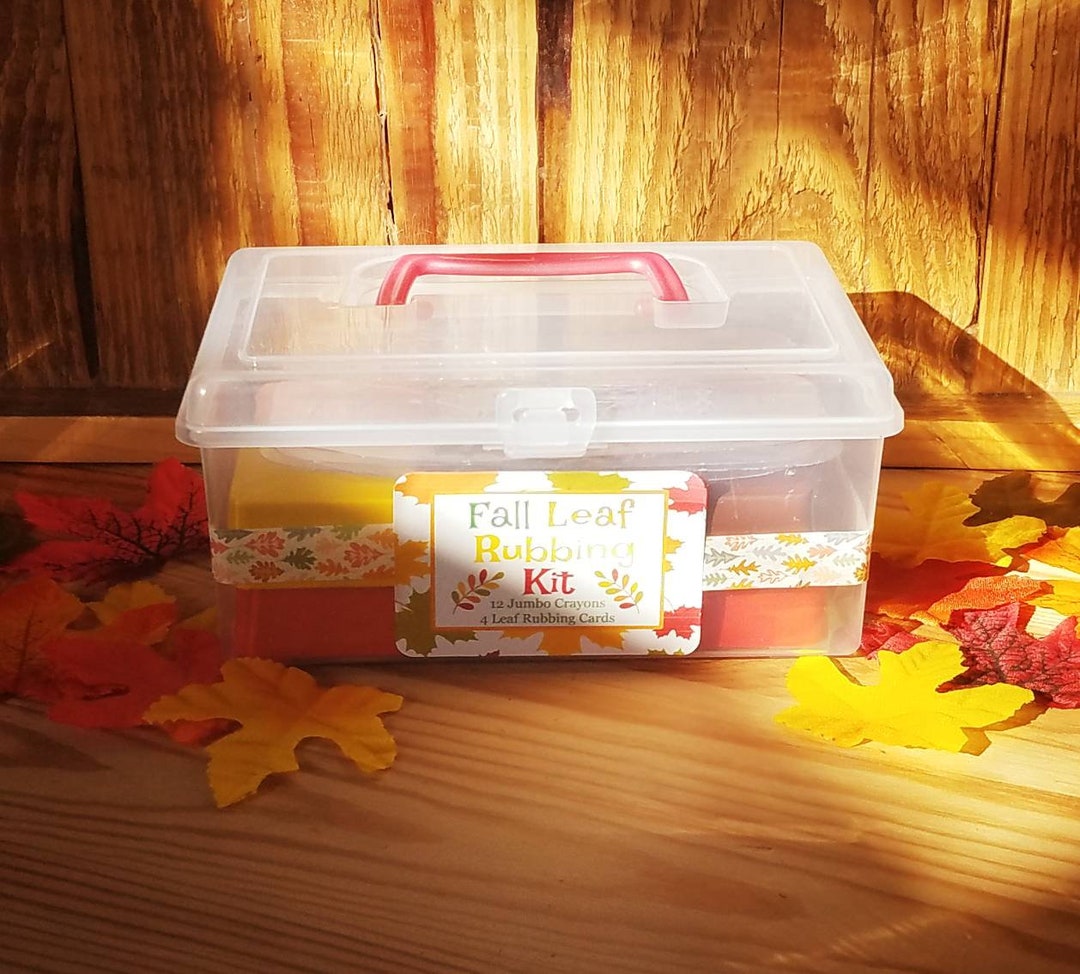 Fall/autumn Leaf Rubbing Kit - Fall Crayons - Etsy