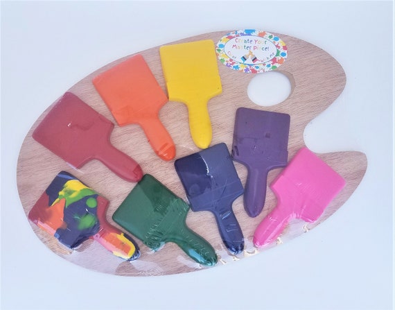 Paint Brush Crayon Palette Set of 8 Crayons - Etsy