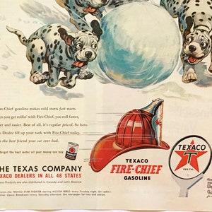 1952 Texaco Fire Chief Gasoline Dalmatian Puppies Original ...