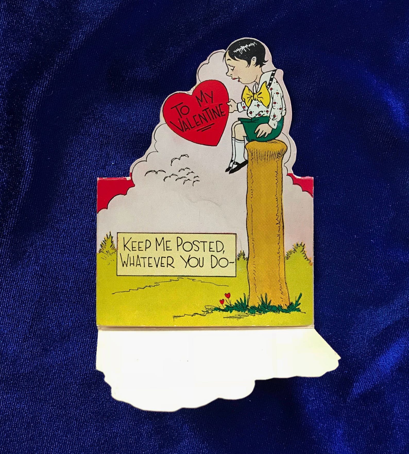 1930's Valentine "keep Me Posted" Dog Cartoon Style Die Cut - Etsy