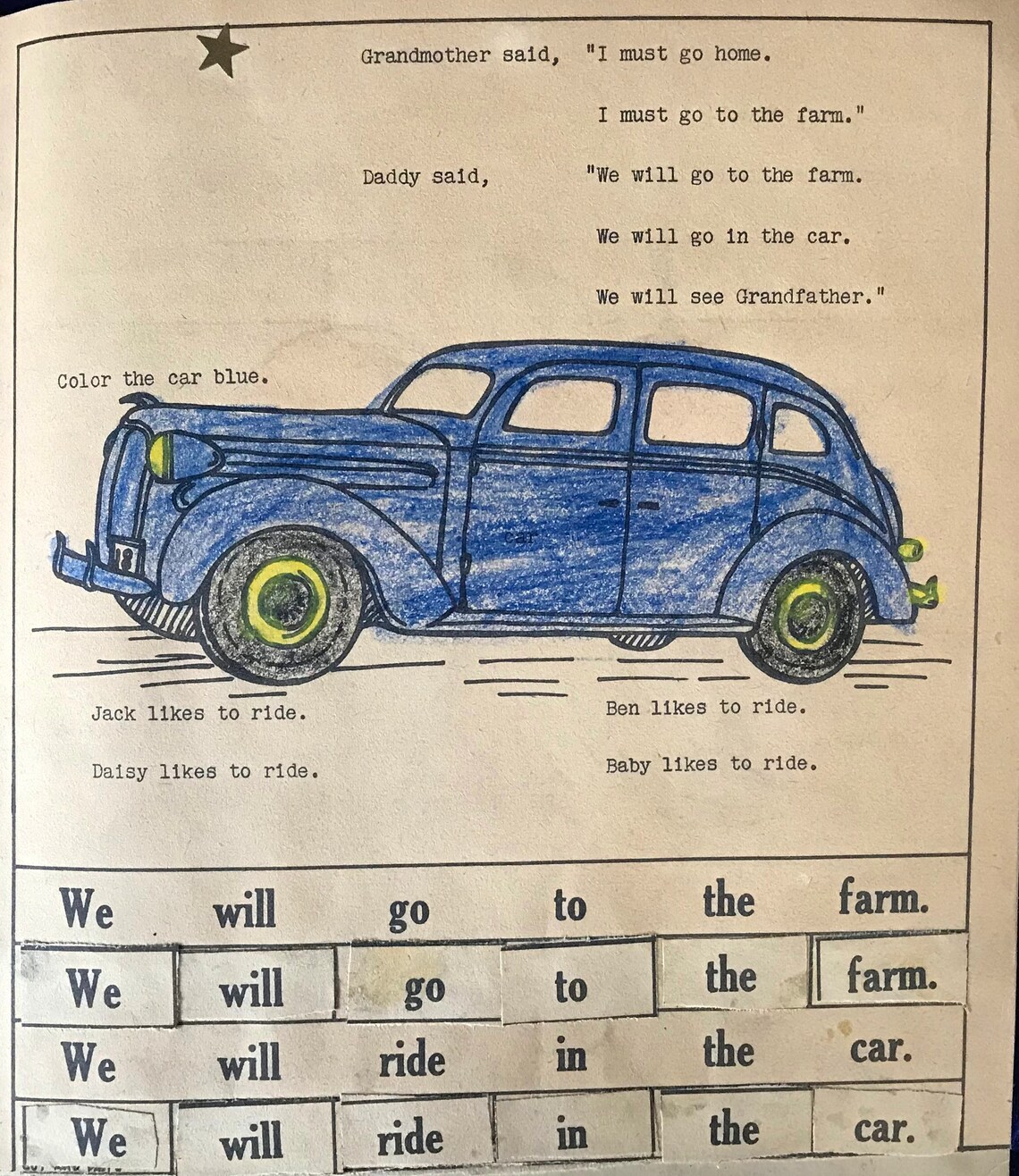 1930's First Book to Read & Color Art by Virginia Blanton | Etsy