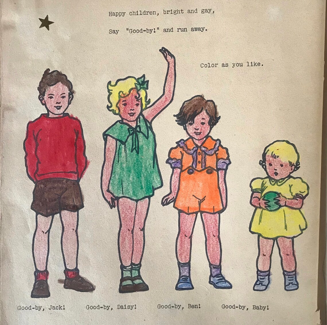 1930's First Book to Read & Color Art by Virginia Blanton | Etsy