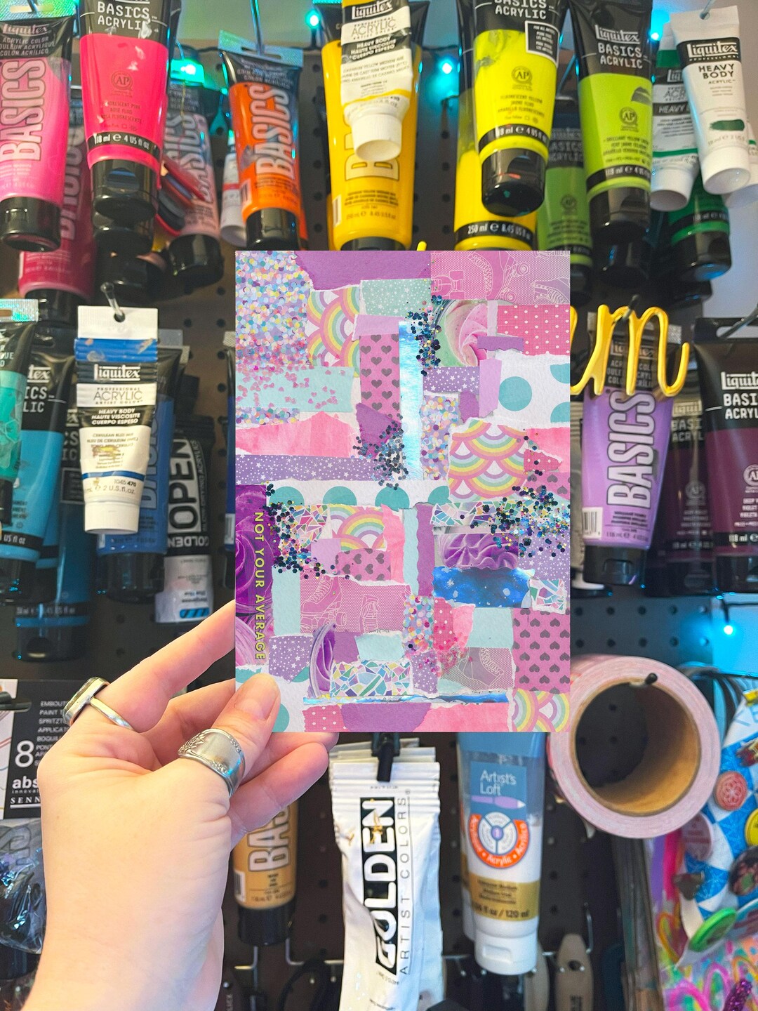 Pastel Collage Art Print for Girly Decor and Junk Journaling Lovers - Etsy