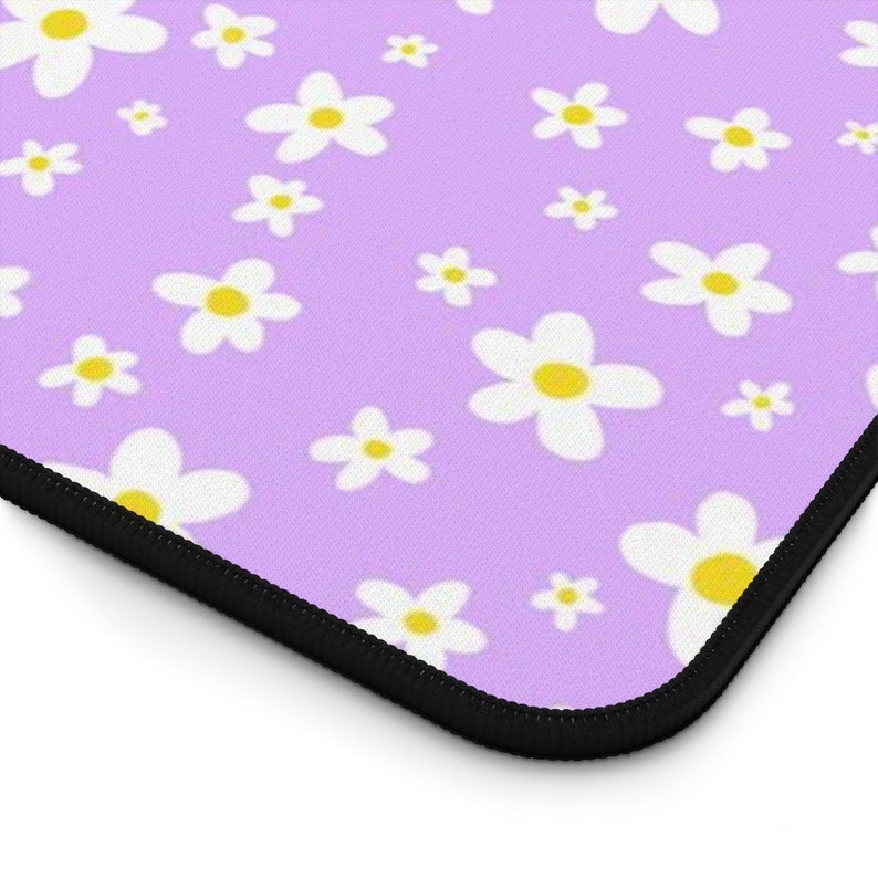 Purple Desk Mat With Daisies for Fun Office Desk Decor - Etsy
