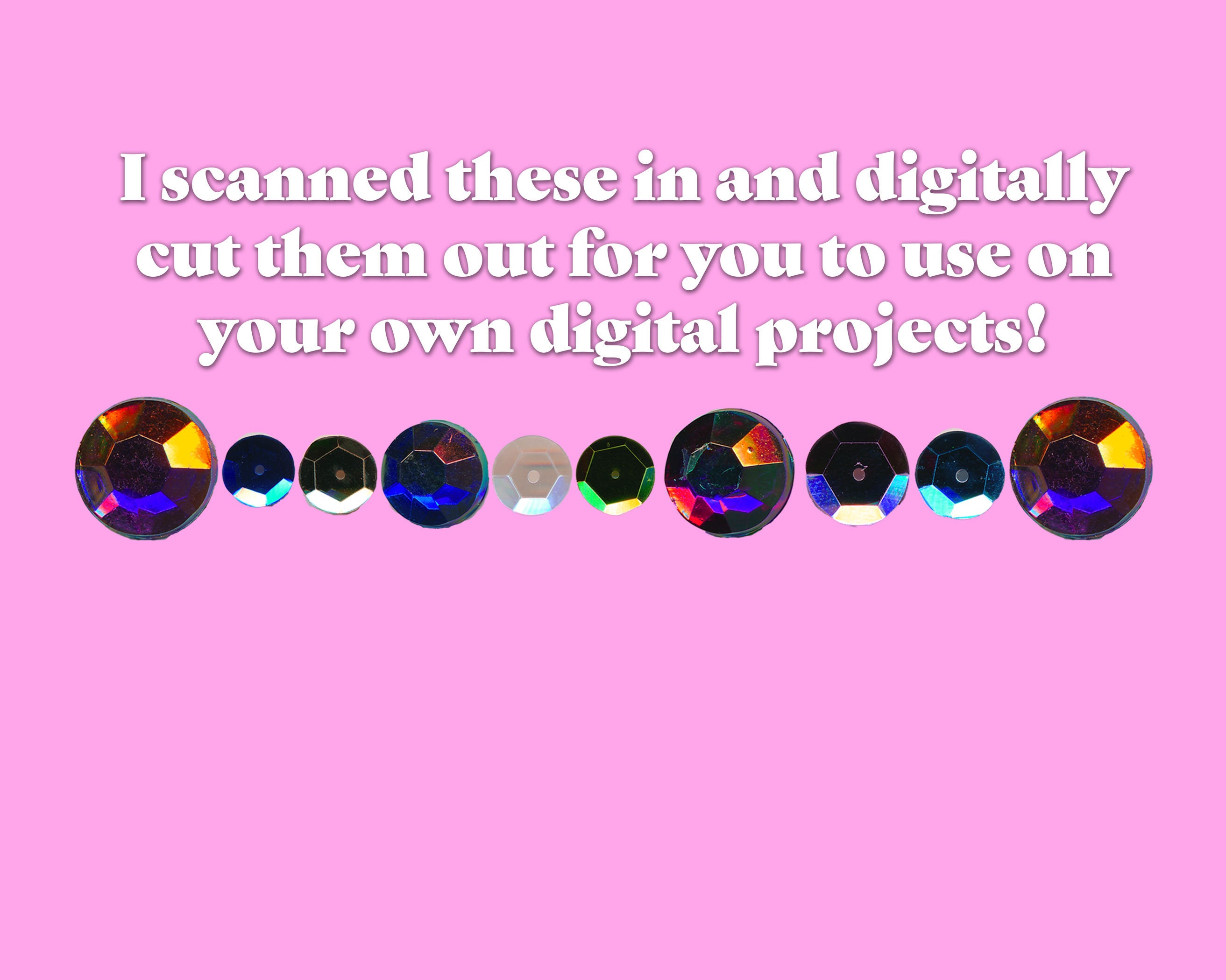 Digital Gems and Sequins for Printable Ephemera, Digital Scrapbooking ...