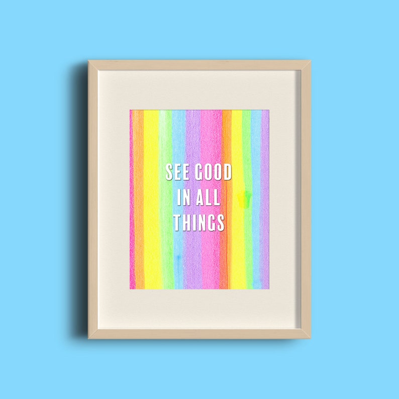 Custom Quote Art Print, Pastel Rainbow Background, Personalized Gift - Etsy