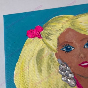 Original 90s Nostalgia Pop Art Canvas Painting, Fashion Doll From 1993 ...