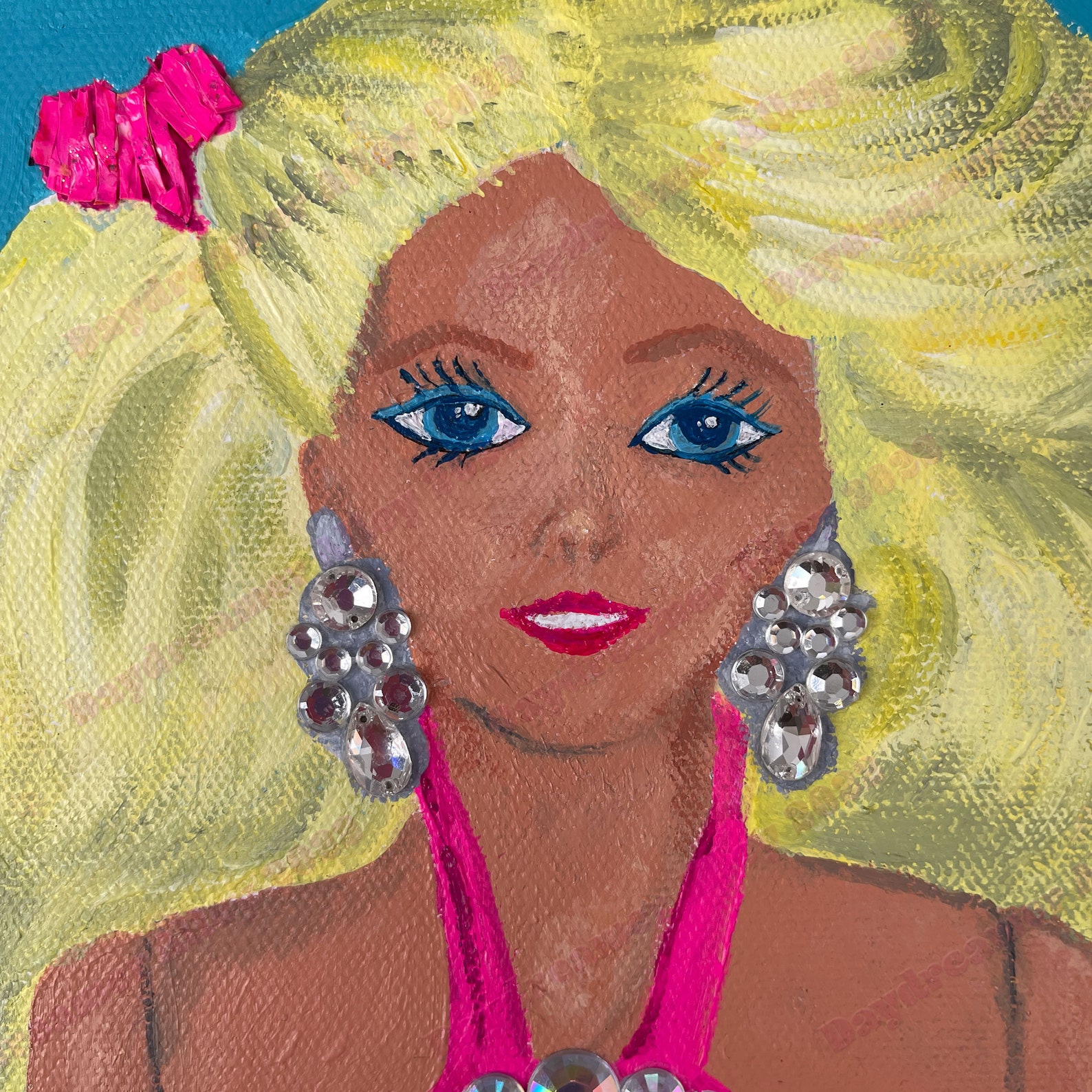 Original 90s Nostalgia Pop Art Canvas Painting Fashion Doll - Etsy