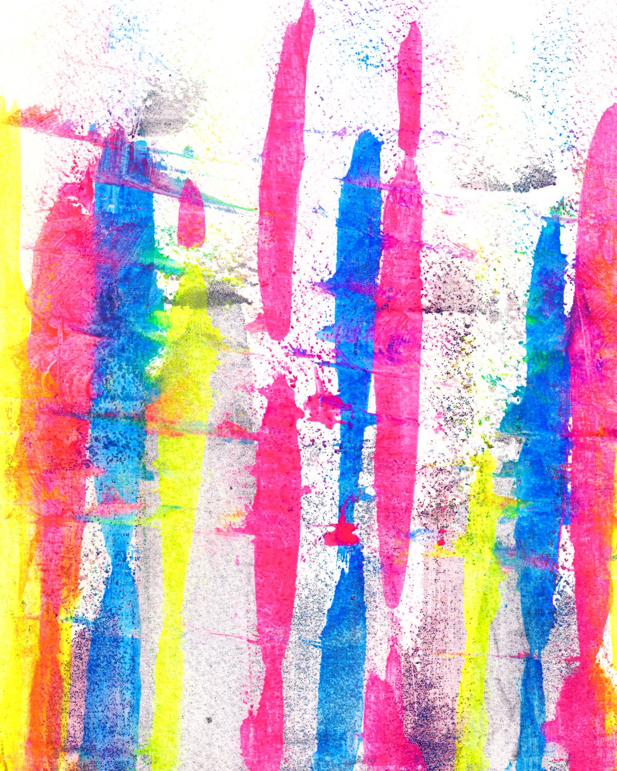 Neon Abstract Painting Print for Eclectic Wall Art With - Etsy