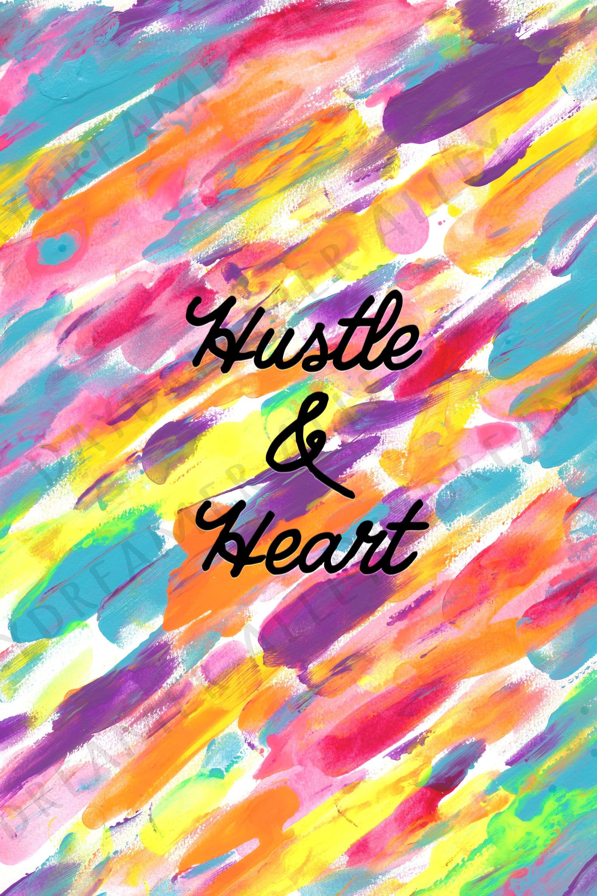 Hustle and Heart Colorful Art Print Craft Room Decor or - Etsy