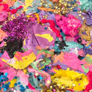 Rainbow Glitter Mixed Media Canvas Painting, Sustainable Eco-friendly ...