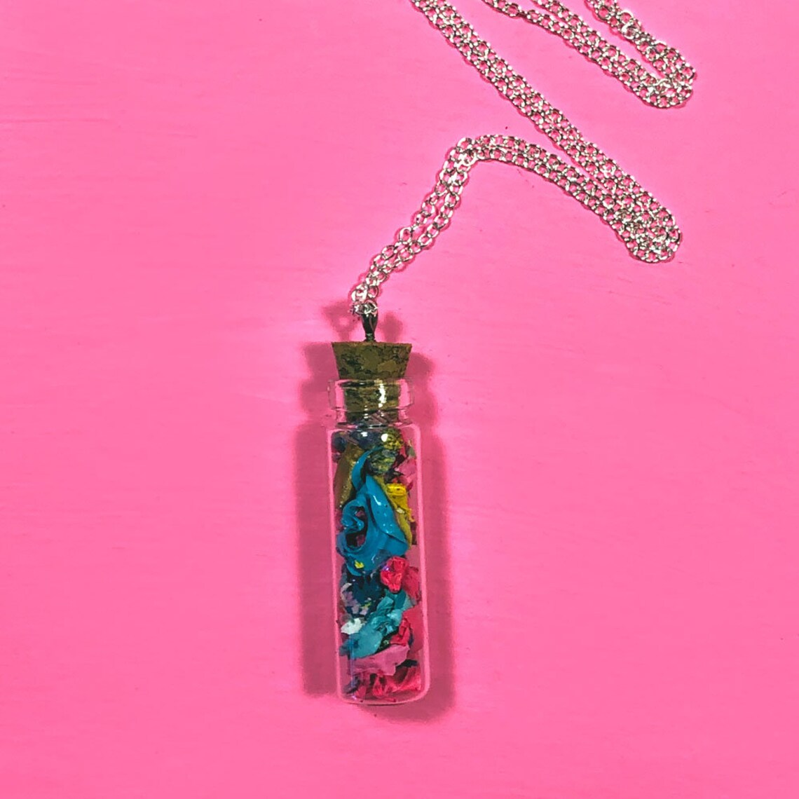 Sparkly Glass Jar Necklace Bottle Necklace Acrylic Skin - Etsy