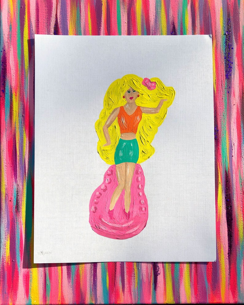 90s Nostalgia Pop Art Painting on Paper 11x14 - Etsy