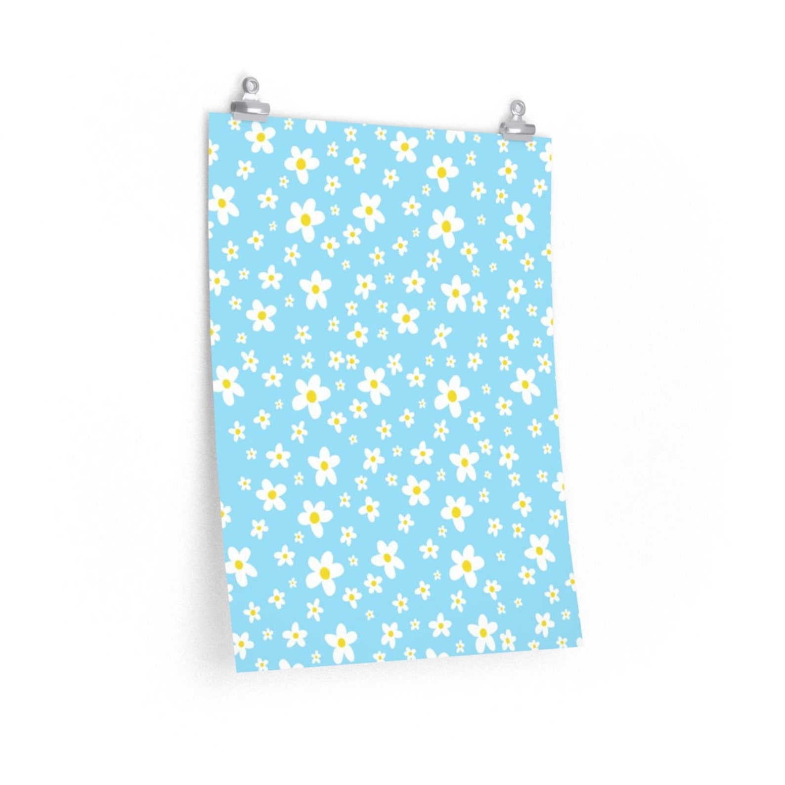 Blue Daisy Art Print, Floral Decor for Indie & Preppy Rooms, Teen Girls ...