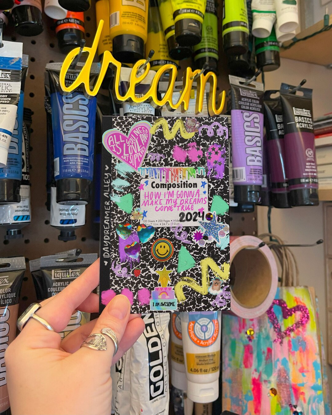 Girly Composition Notebook Art Print - Etsy