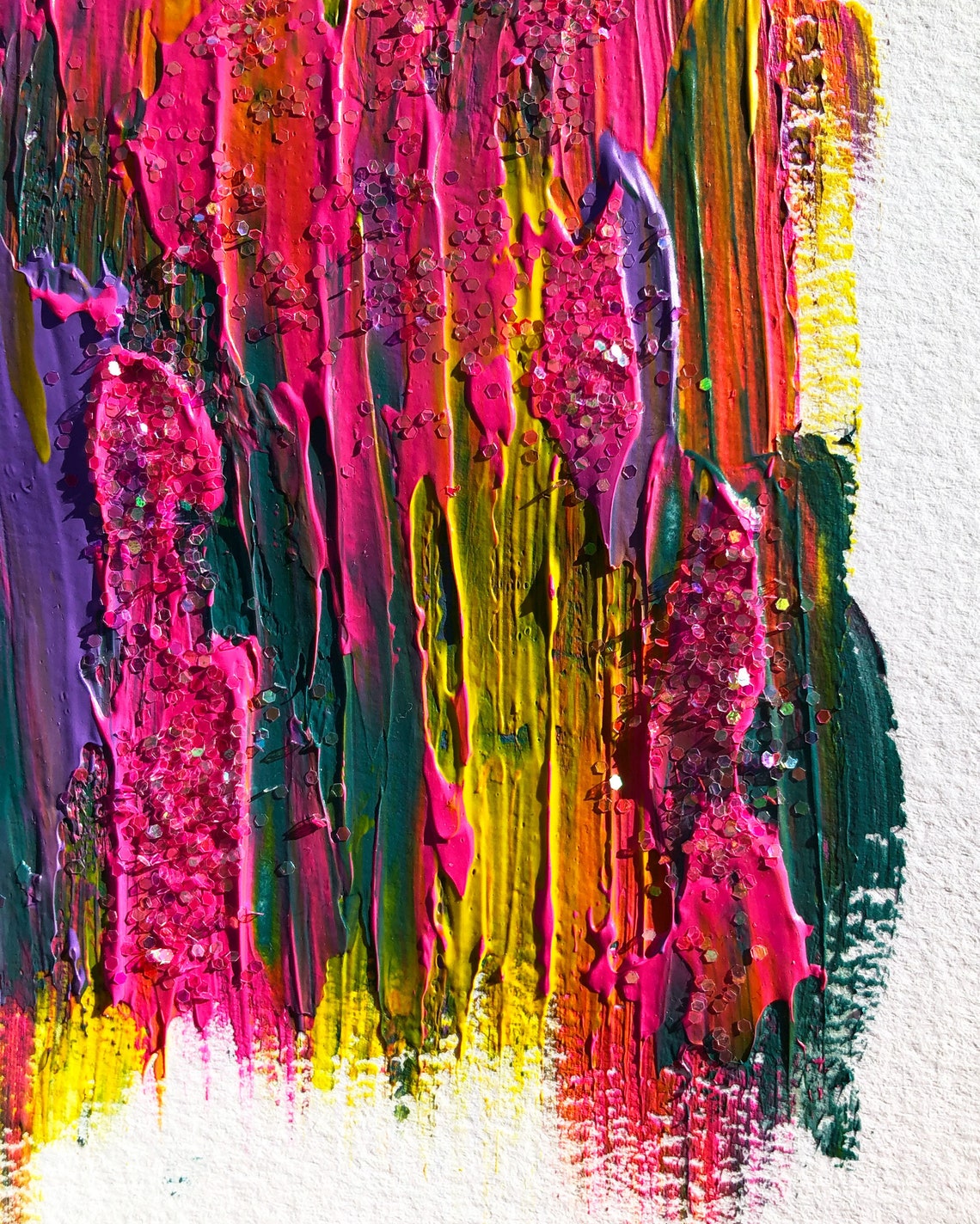 Colorful Abstract Textured Painting on Paper 9x12 - Etsy