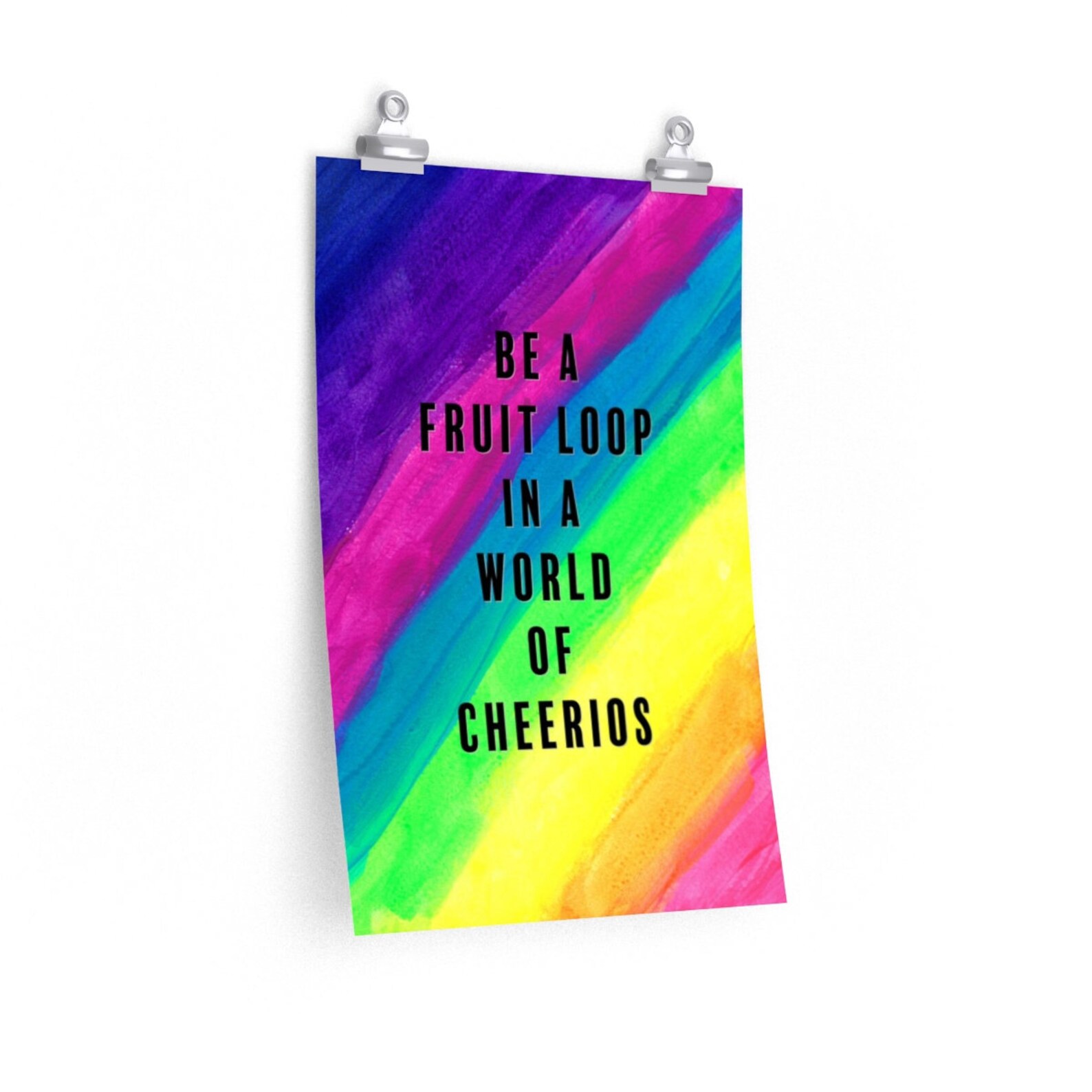 Be A Fruit Loop Rainbow Wall Art Print Girly Wall Art for - Etsy