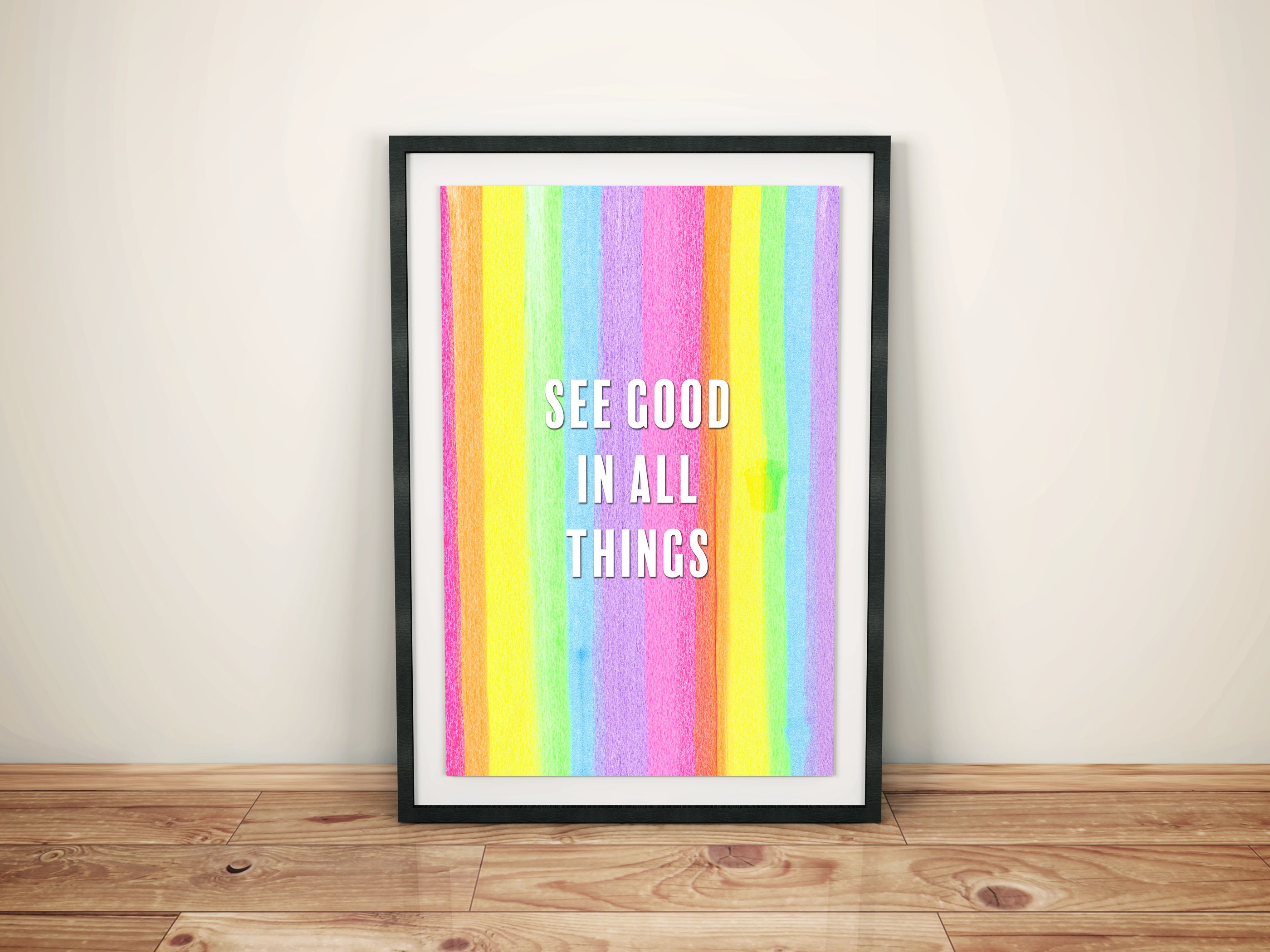Custom Quote Art Print, Pastel Rainbow Background, Personalized Gift - Etsy