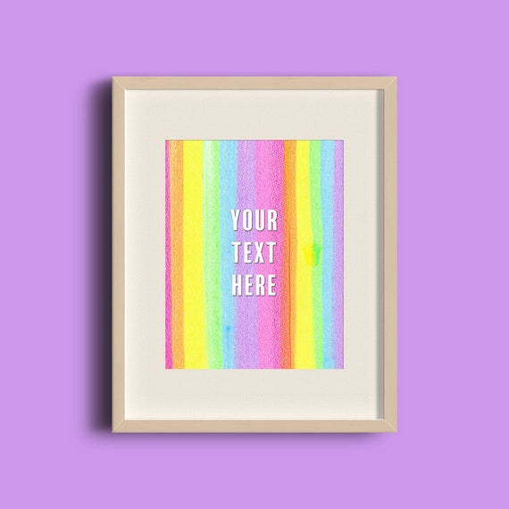 Custom Quote Print Over Pastel Rainbow Background - Etsy