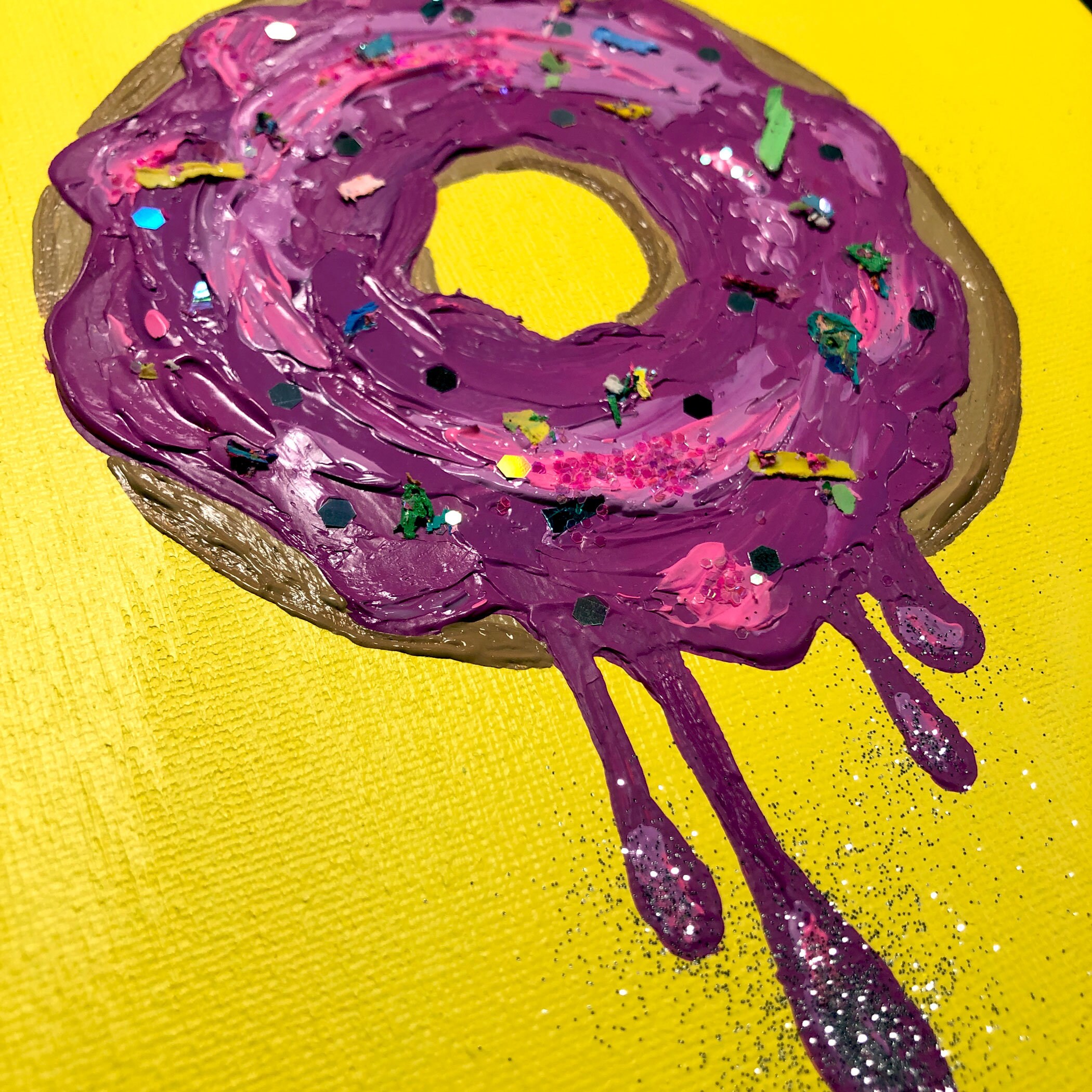 Original Donut Painting, Textured Pop Art Canvas, Bakery Decor - Etsy