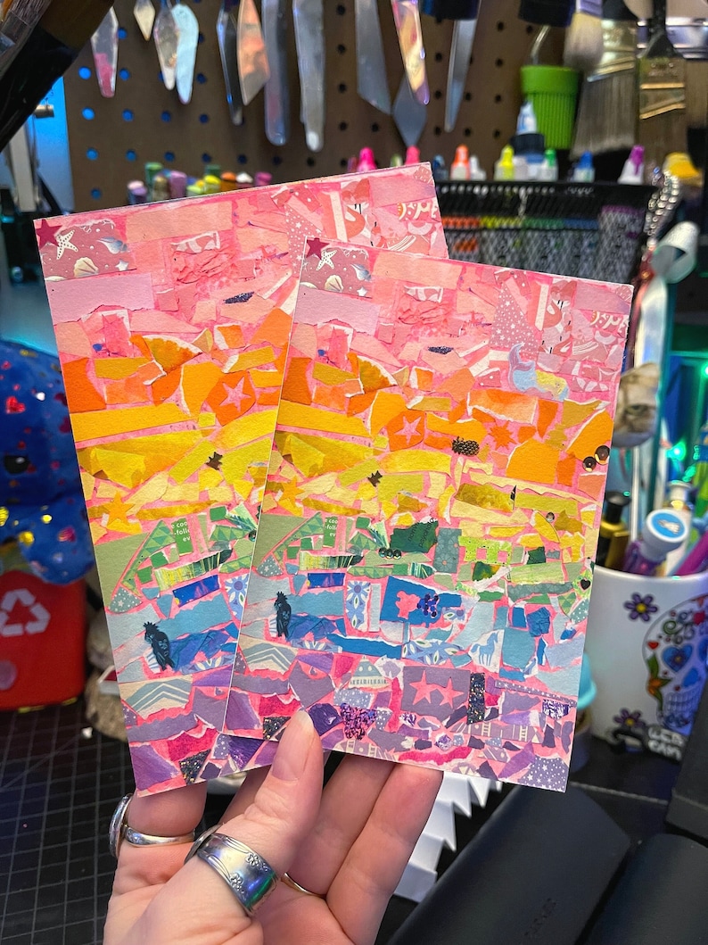 Collage Rainbow Art Print for Colorful Art Studio or Playroom Decor - Etsy