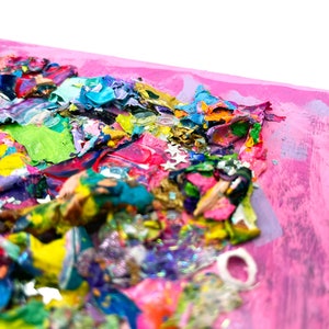 Colorful Abstract Mixed Media Art, Rainbow Glitter Collage, 5x7, Eco ...
