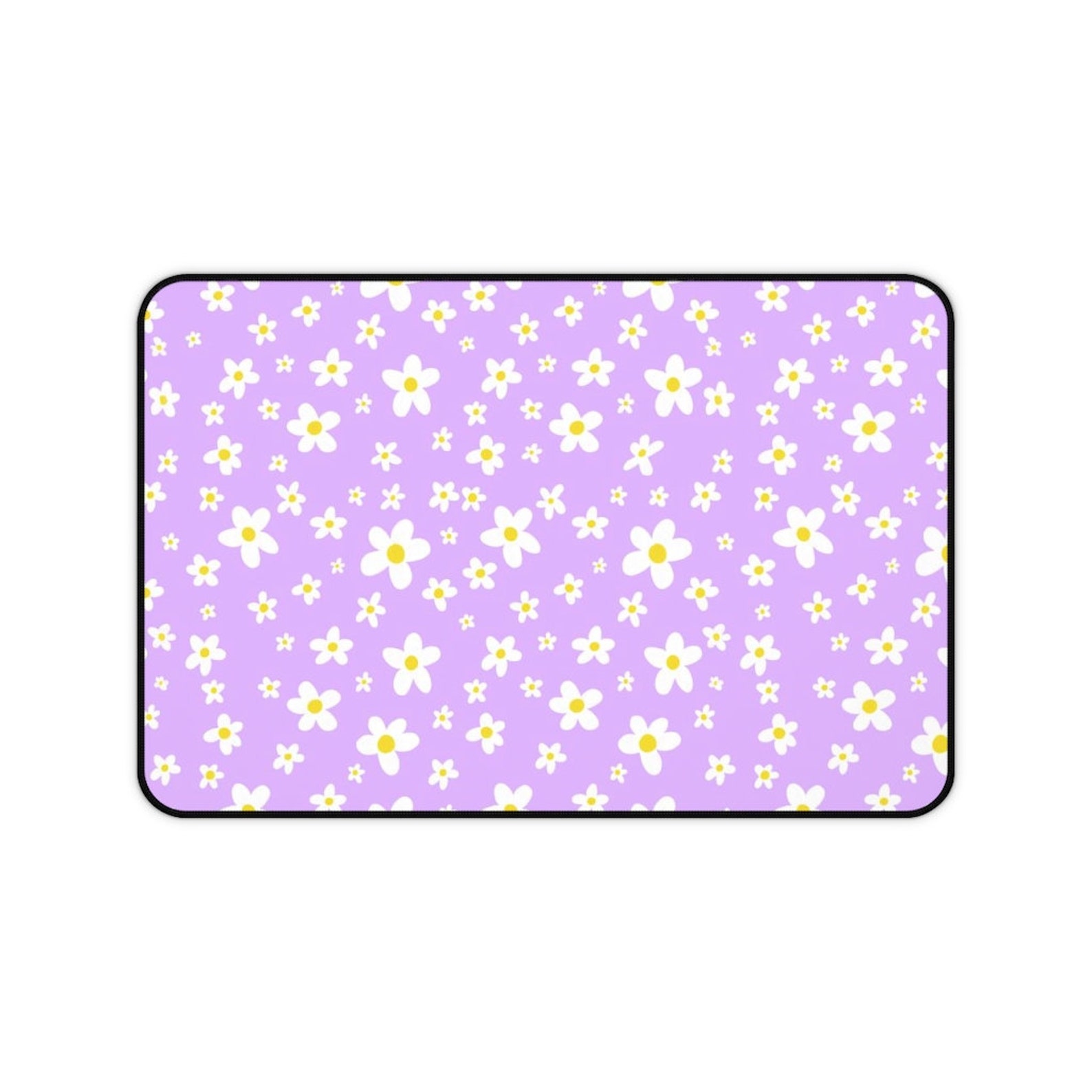 Purple Desk Mat With Daisies for Fun Office Desk Decor - Etsy