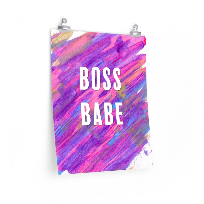 Boss Babe Pink Art Print for a Girl Boss Office | Etsy