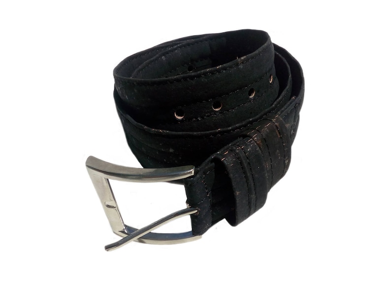 Brown Cork Belt 40mm Wide Vegan Leather Belt for Men Handmade Vegan ...