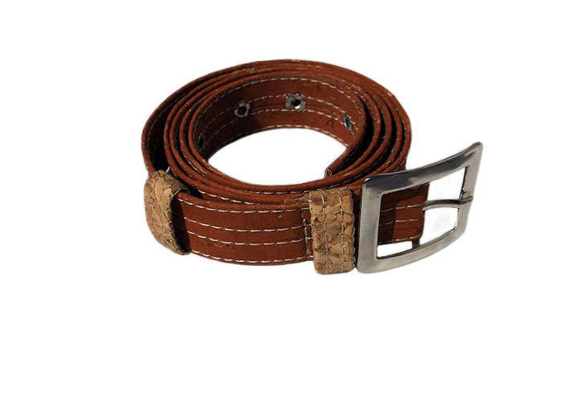 Cork Belt Handmade Men's Belt Brown Cork Leather Belt Unisex Cork Belt ...